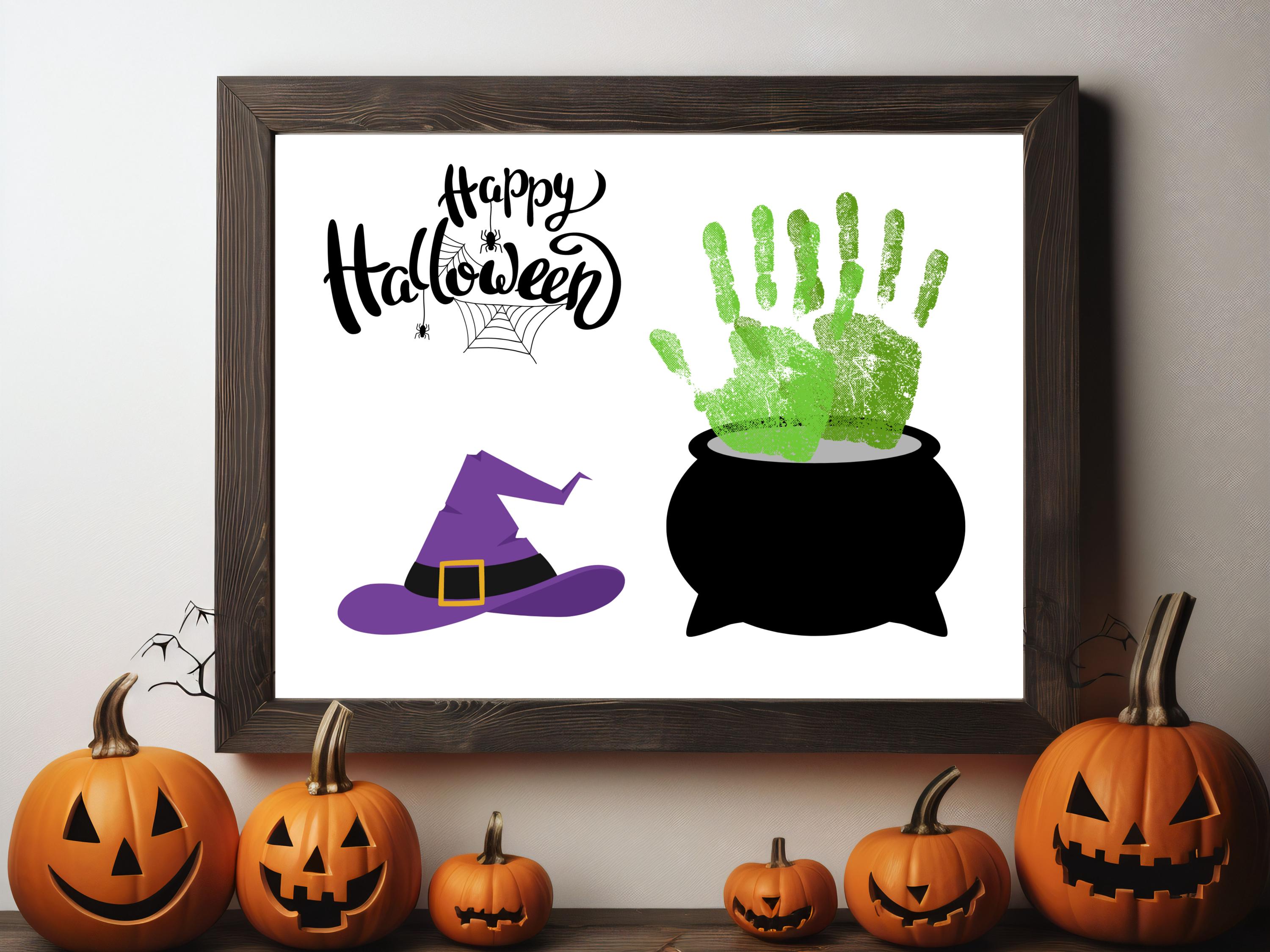 Witch Cauldron Halloween Handprint Craft: Keepsake Art (digital ...