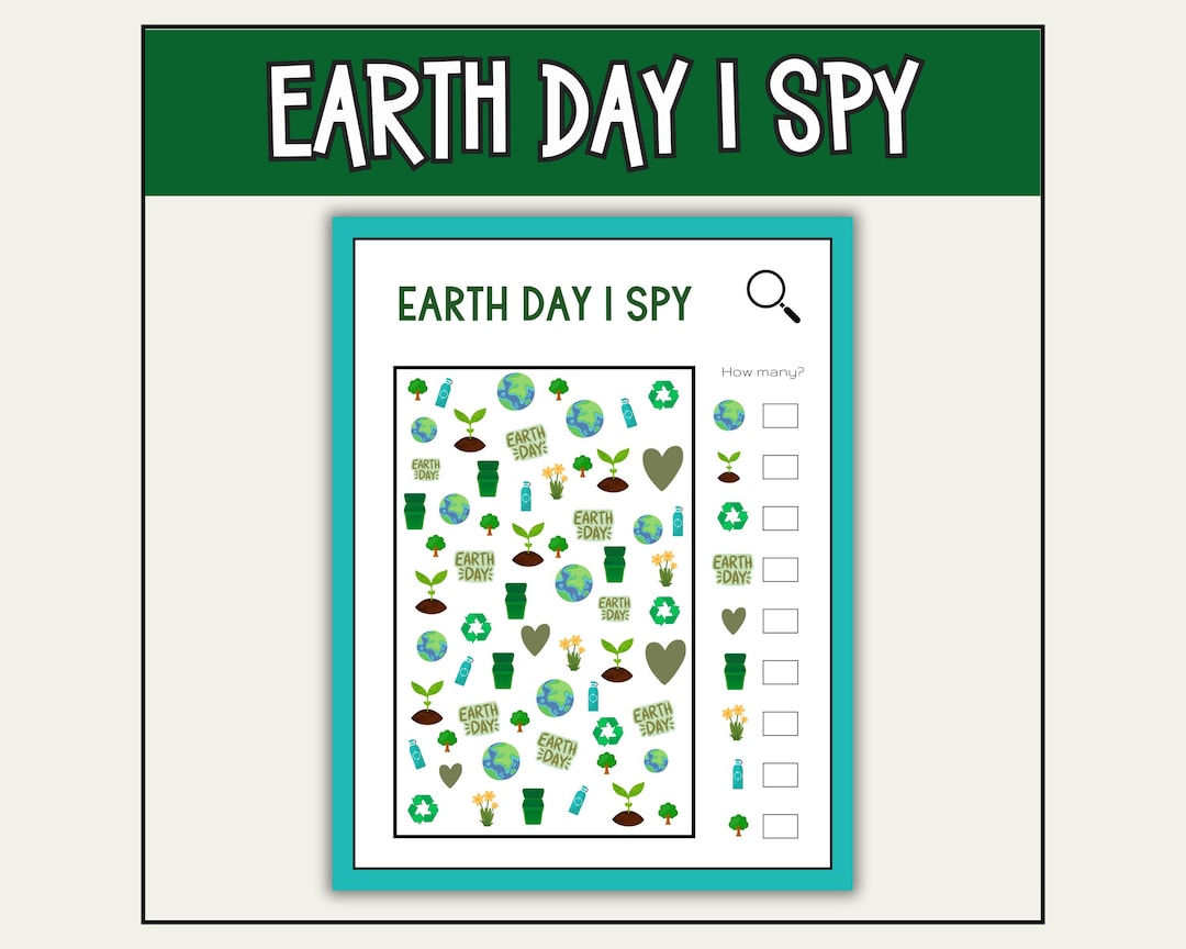 Earth Day I Spy Worksheet: Pre-k Counting Game (digital Download) - Etsy