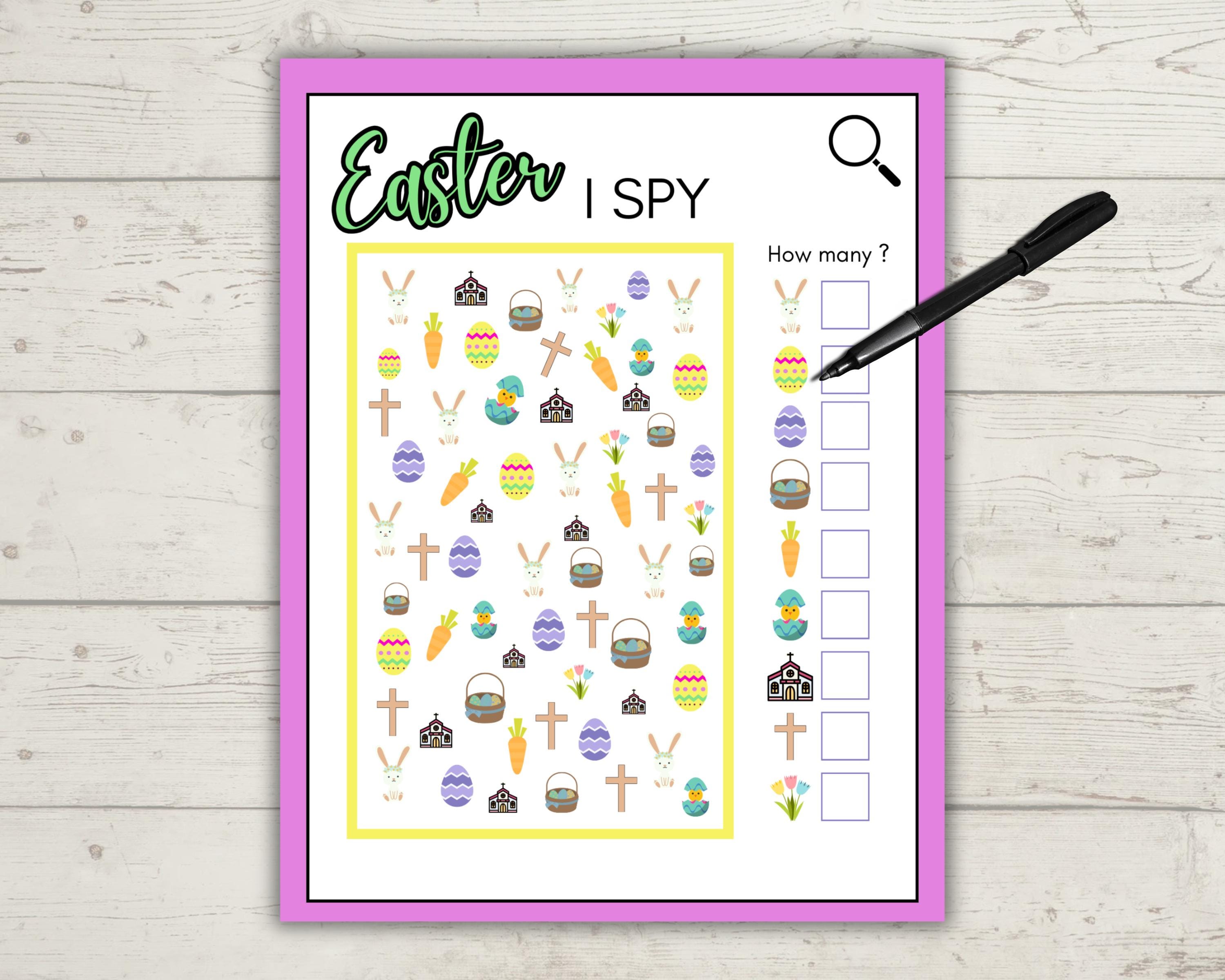 Printable I Spy Easter Game for Kids | Easter Seek and Find | Church ...