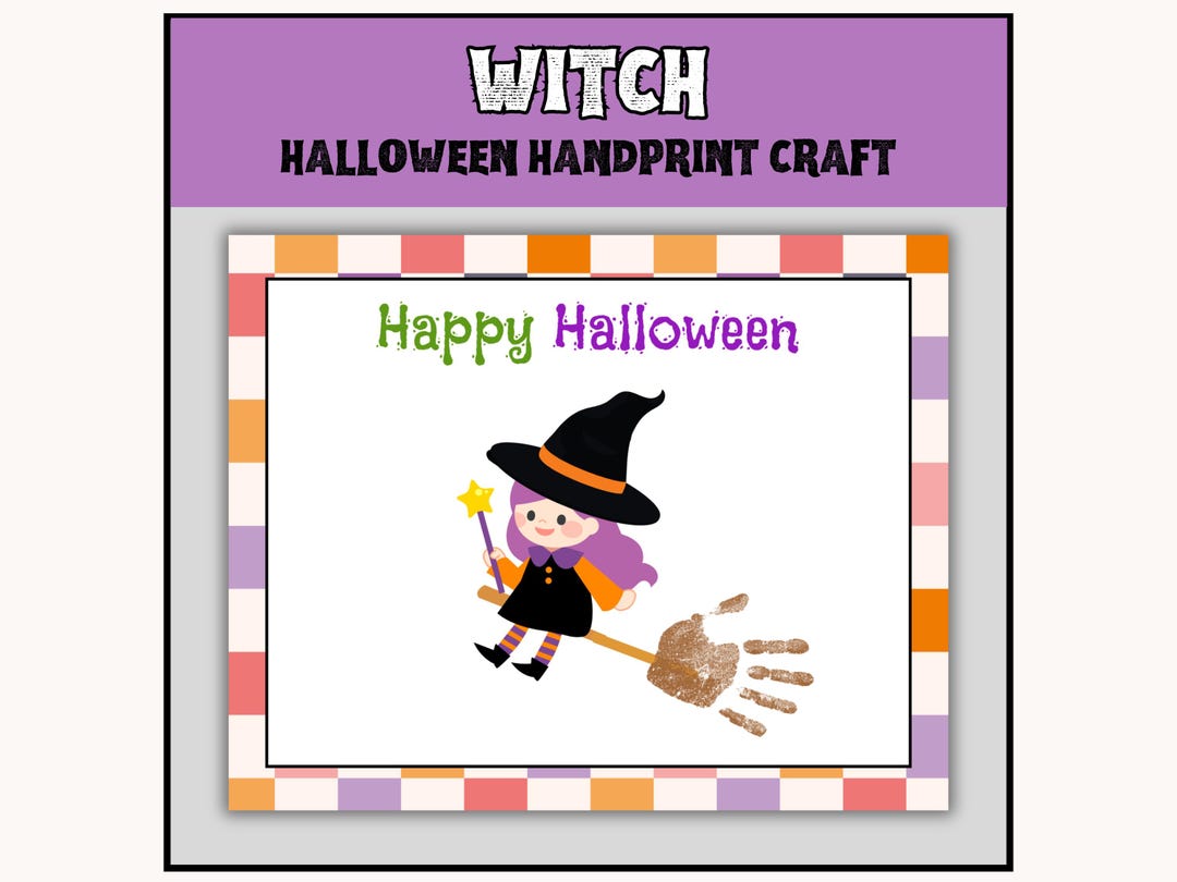 Pastel Witch Halloween Handprint Craft | Halloween Handprint Art | Pre ...