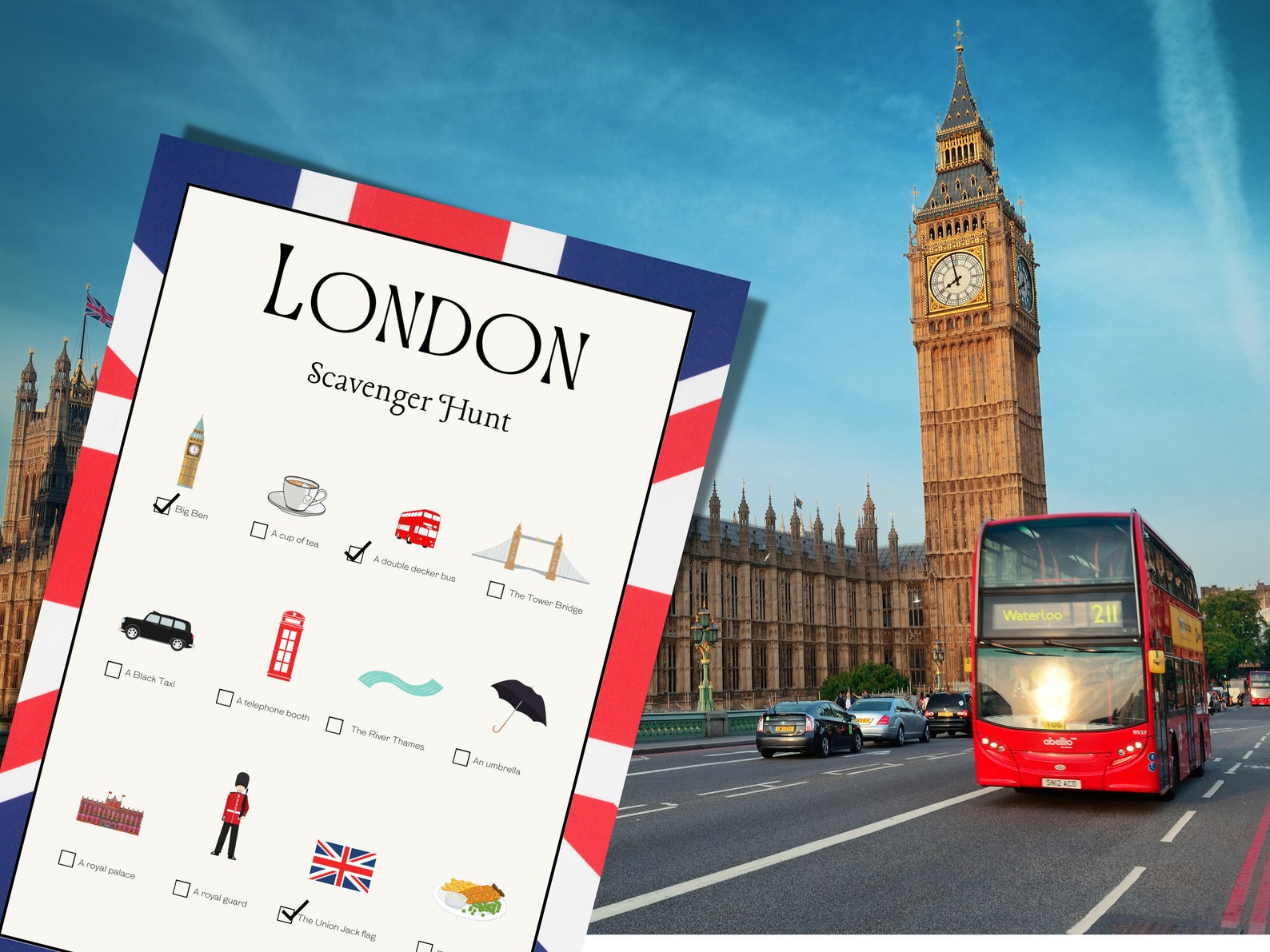 Printable London Scavenger Hunt: Kids Travel Activity (PDF) - Etsy