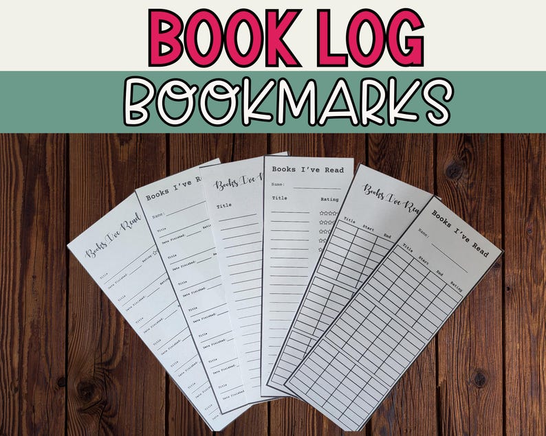 Printable Reading Log Bookmarks: Book Tracker (digital Download) - Etsy