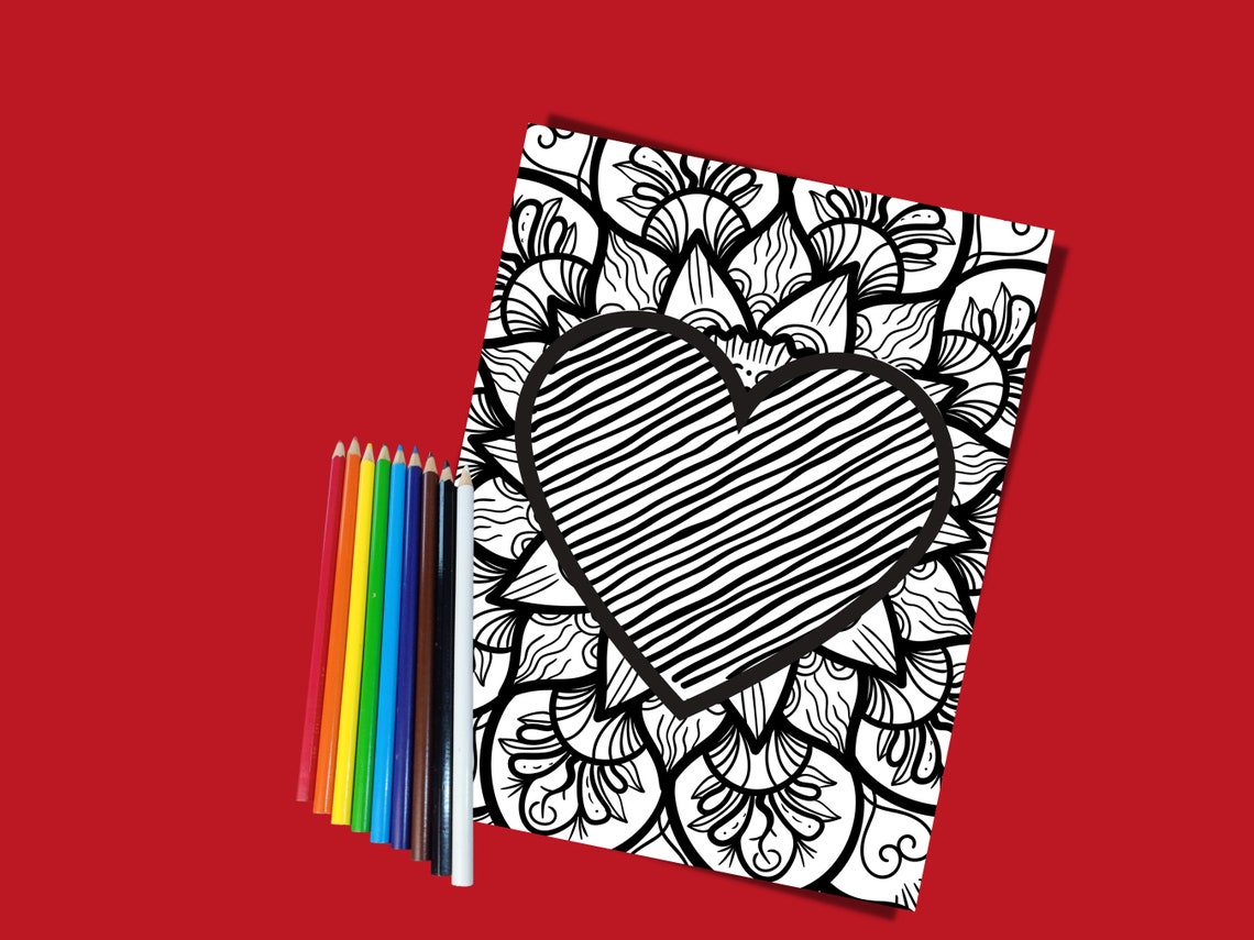 Printable Valentine's Day Coloring Pages for Adults and Kids | 10 ...