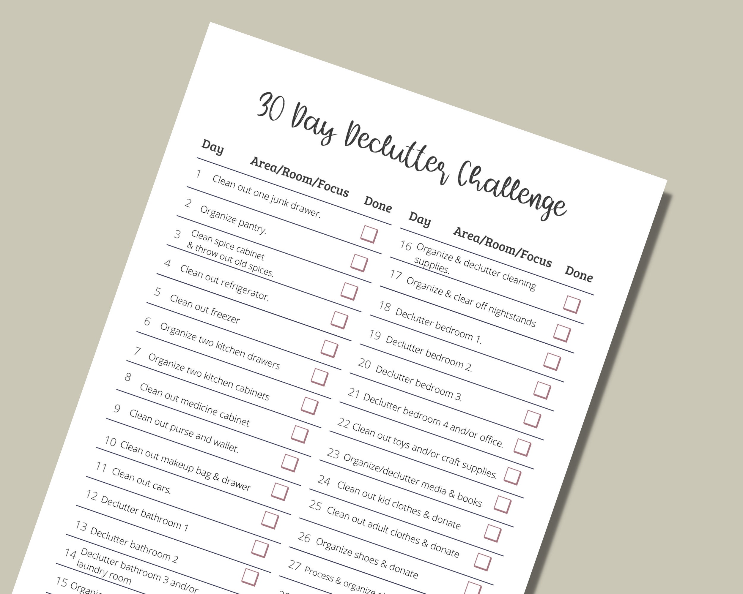 Printable Decluttering and Cleaning Workbook and Planner - Etsy