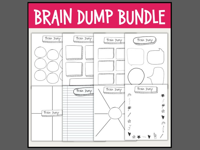 Printable Brain Dump ADHD Planner | Brain Dump Worksheet | to Do List ...