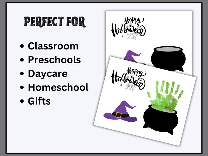 Witch Cauldron Halloween Handprint Craft: Keepsake Art (digital ...