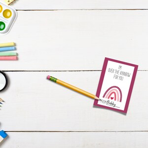 Printable Boho Rainbow Valentine Cards: Kids Gift Tag (digital Download ...