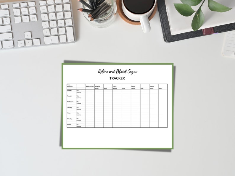 Keto Blood Sugar & Ketone Tracker - Printable Keto Health Monitor ...