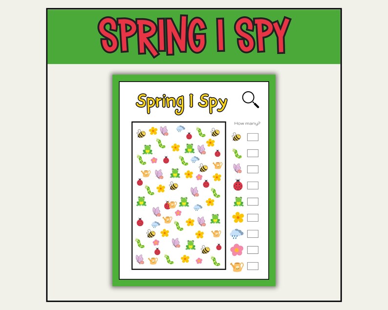 Spring I Spy | I Spy Activity | Seek and Find Spring Activity ...