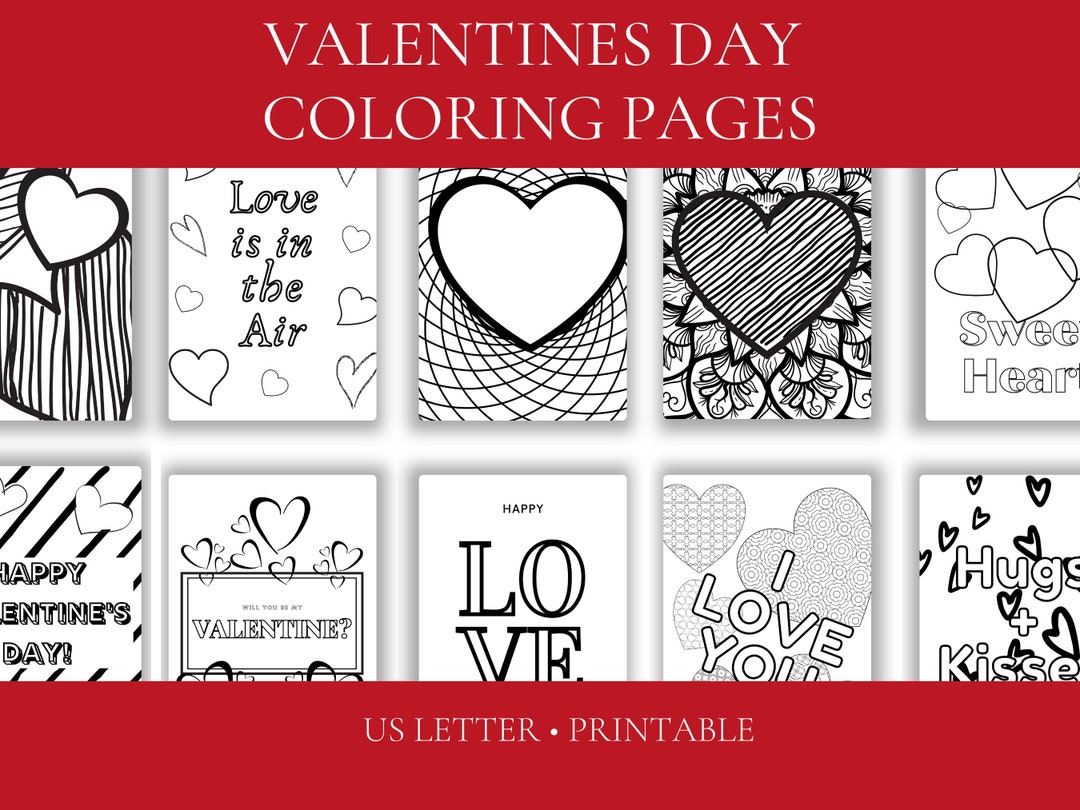 Printable Valentine's Day Coloring Pages for Adults and Kids | 10 ...