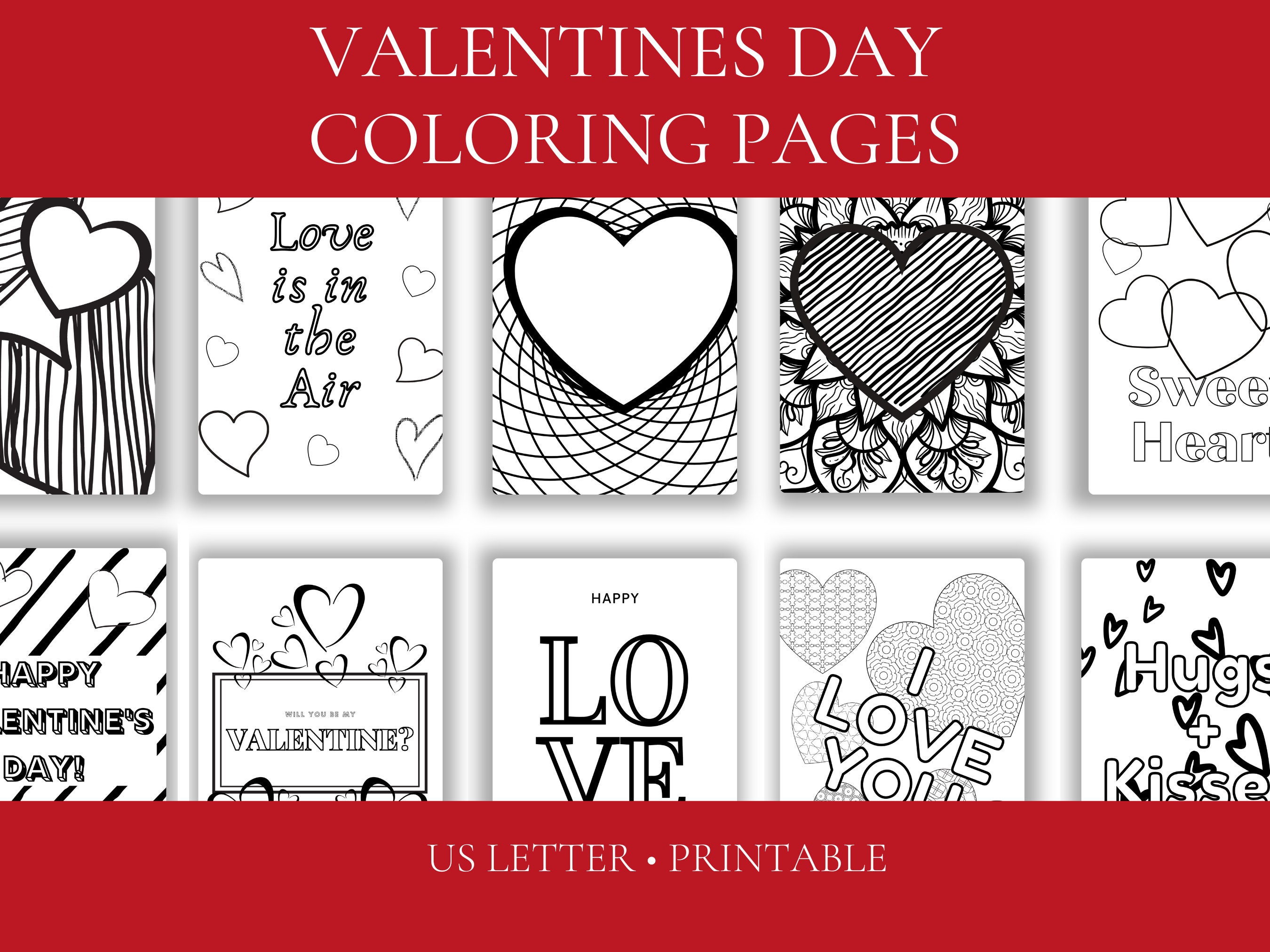 Printable Valentine's Day Coloring Pages for Adults and Kids | 10 ...