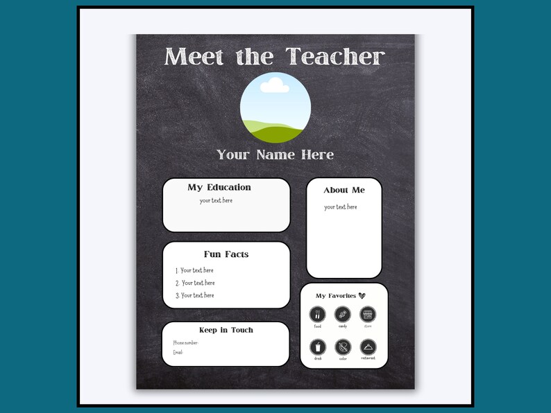 Editable Meet the Teacher Template | Back to School | Chalkboard Theme ...