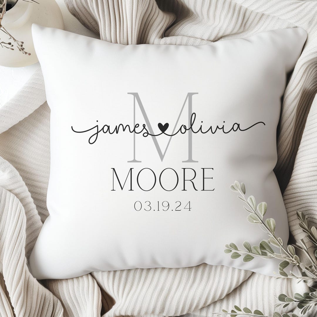 Custom Engagement Gift Home Décor Pillow Wedding Bridal Shower Gift for ...