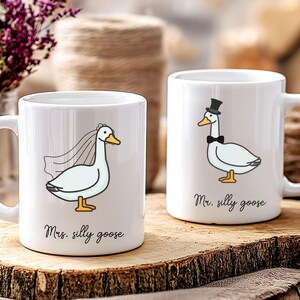 Mr and Mrs Silly Goose Wedding Mug Engagement Coffee Mug Funny Newlywed ...