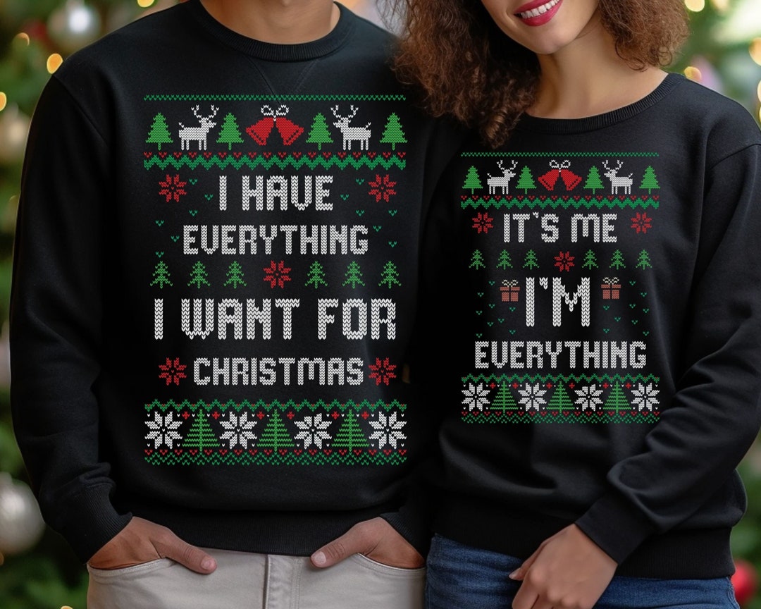 Ugly Christmas Sweater Funny Couple, Funny Ugly Matching Christmas ...