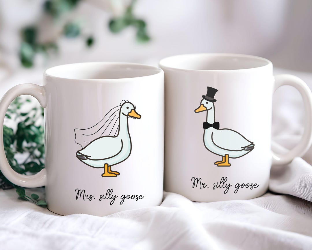 Mr. and Mrs Silly Goose Wedding Mug Engagement Coffee Mug, Funny ...