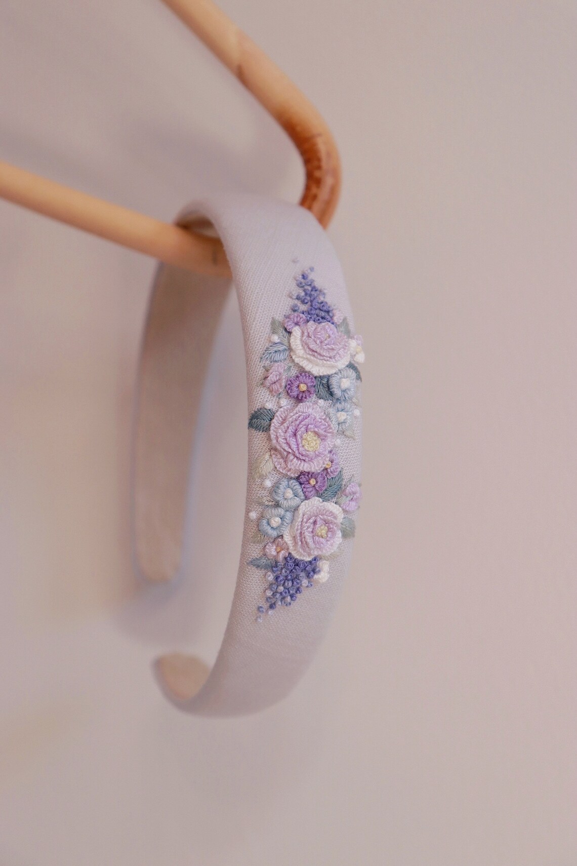 Hand Embroidered Headband Three Dimensional Embroidered Floral - Etsy