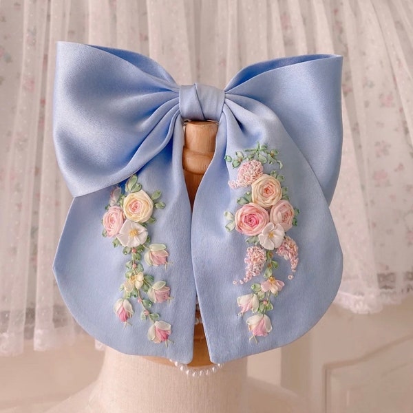 Embroidered Bow - Etsy