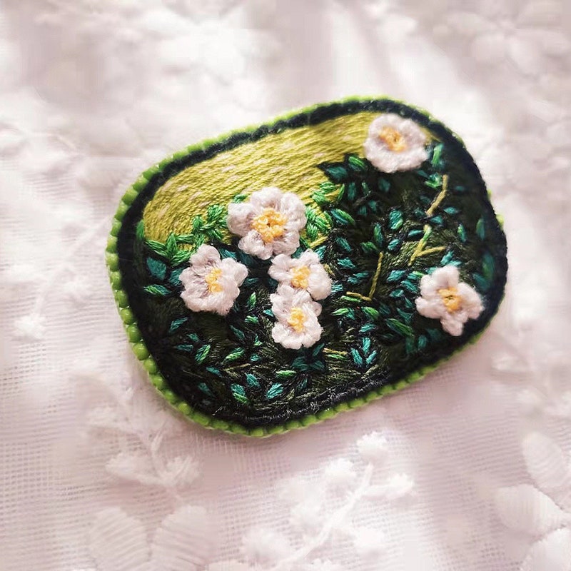 Embroidered Brooch - Etsy