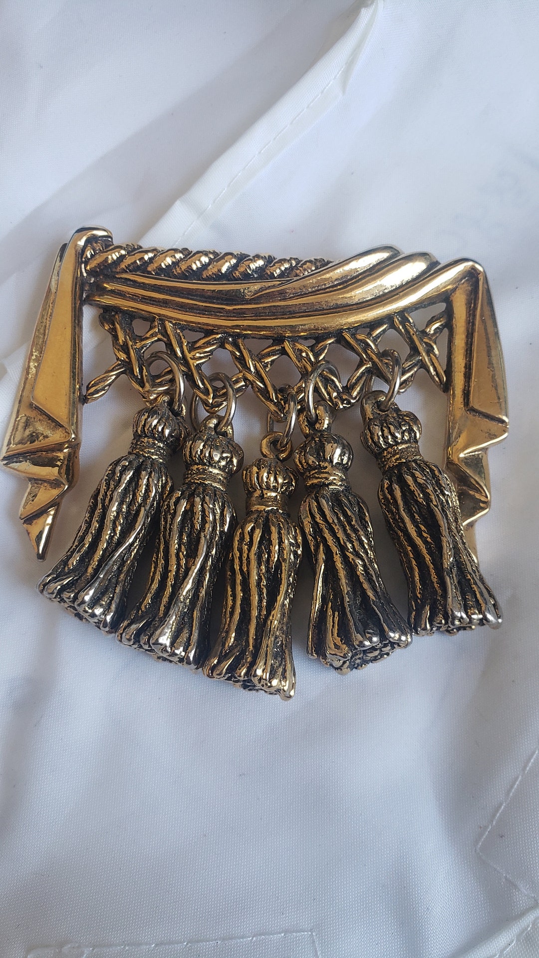 Runaway Rare Chantal Thomass Huge Gold Tone Tassel Brooch - Etsy