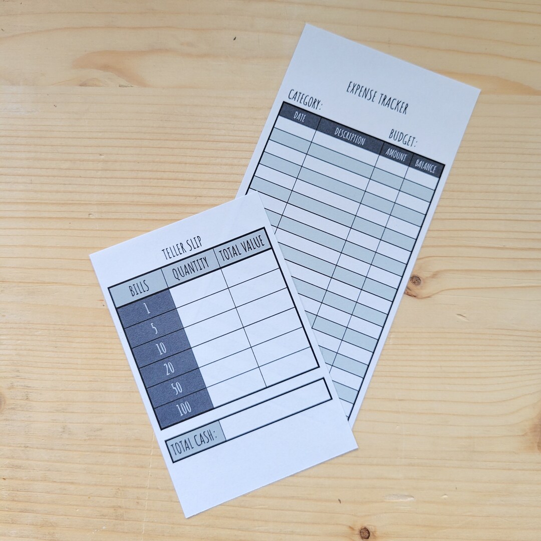 Expense Tracker (set of 3) & Teller Slip (set of 6) - Etsy