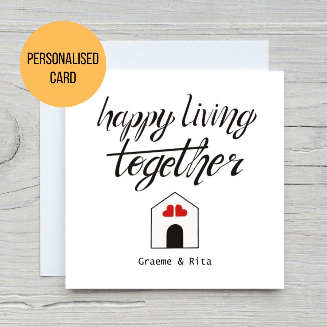 HOUSEWARMING CARD, Personalised Living Together Card, Moving in ...