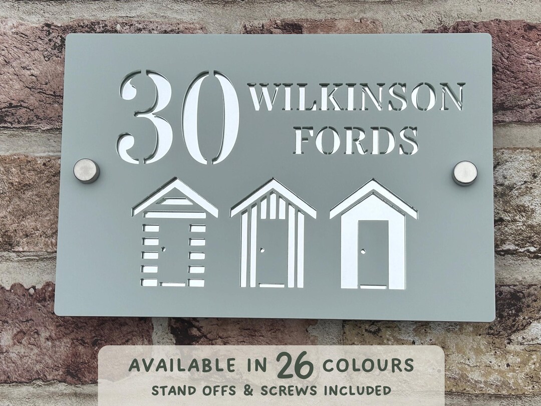 House Number Sign, Acrylic Modern Door Number & Road Name Plaque ...