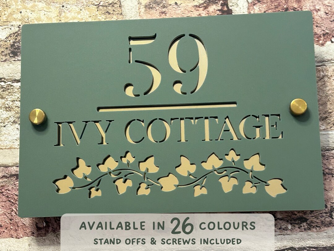 House Number Sign, Acrylic Modern Door Number & Road Name Plaque ...