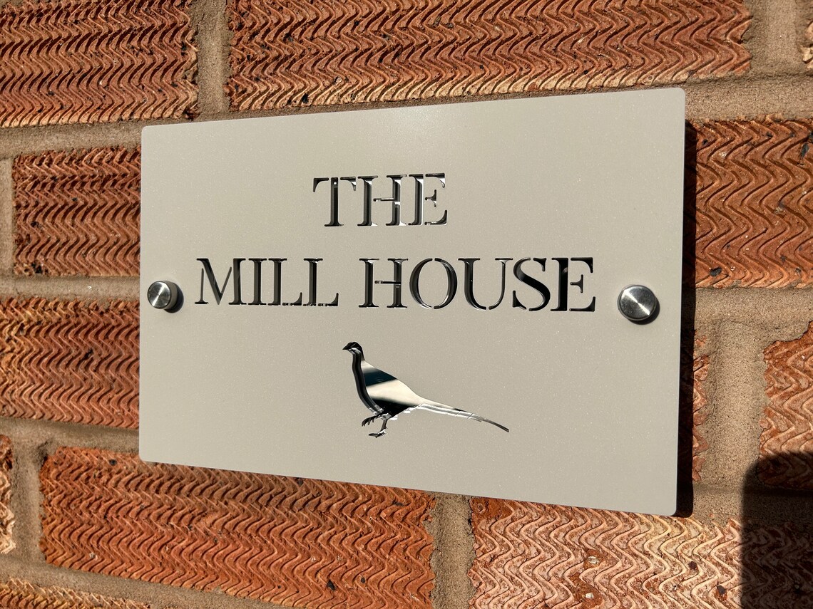 House Number Sign, Acrylic Modern Door Number & Road Name Plaque ...