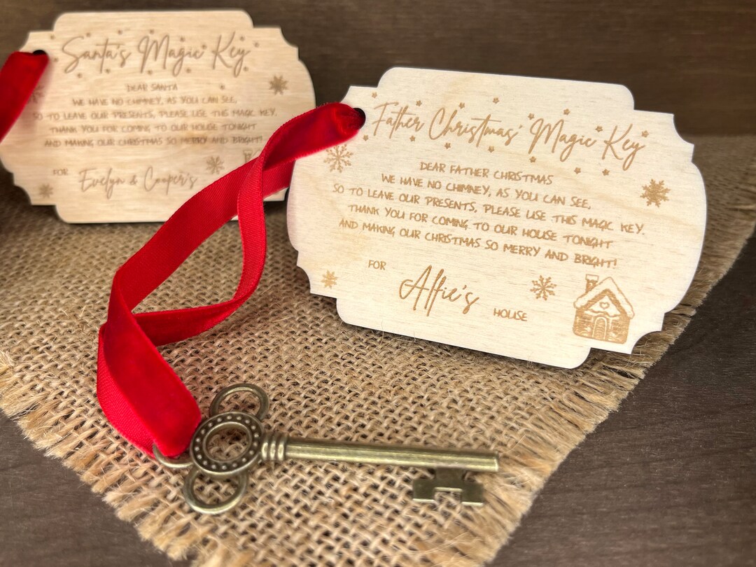 Personalised Father Christmas Magic Key | No Chimney Santa Key | Custom ...