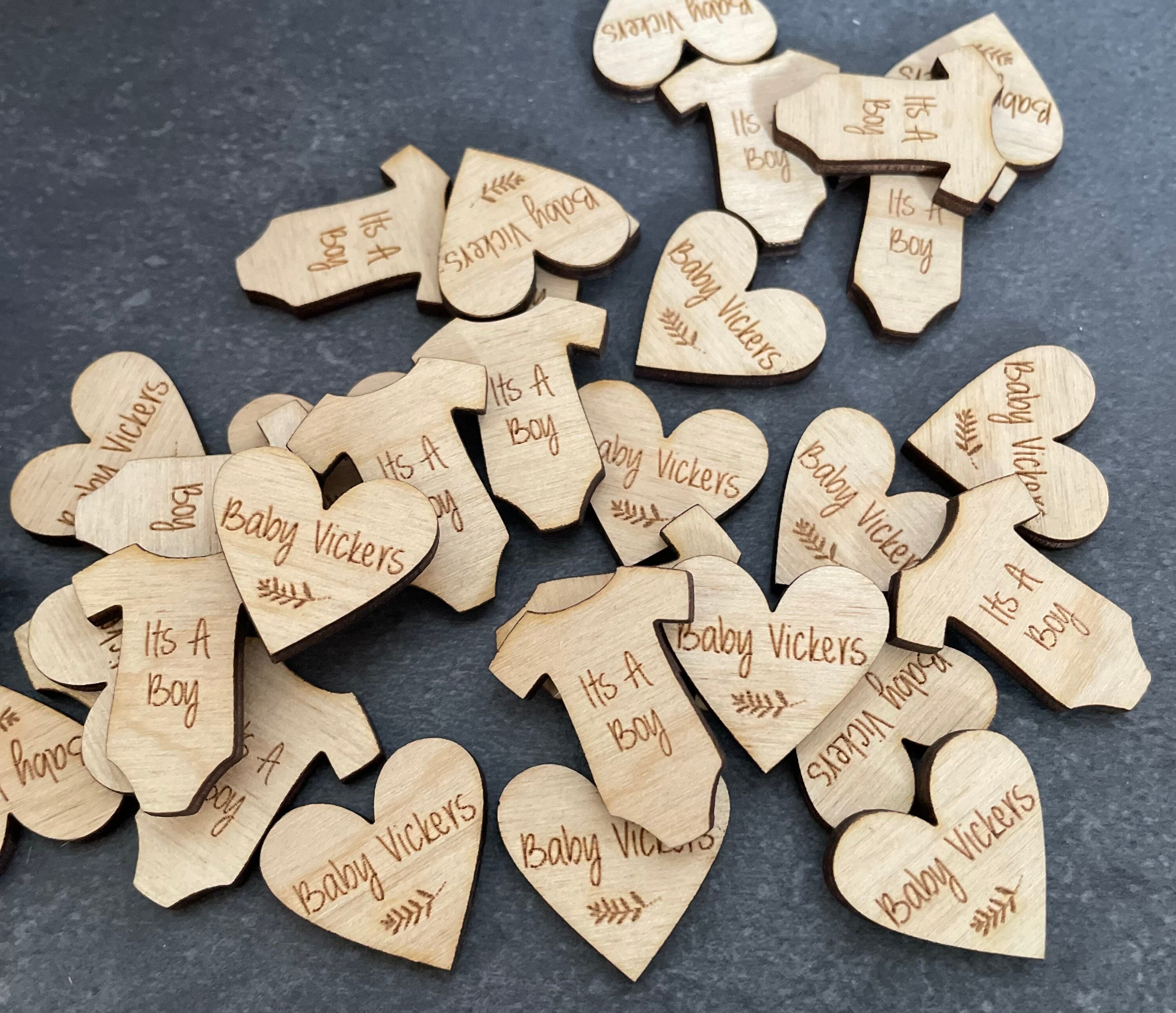 Baby Shower Confetti Table Confetti Wooden Personalised - Etsy UK
