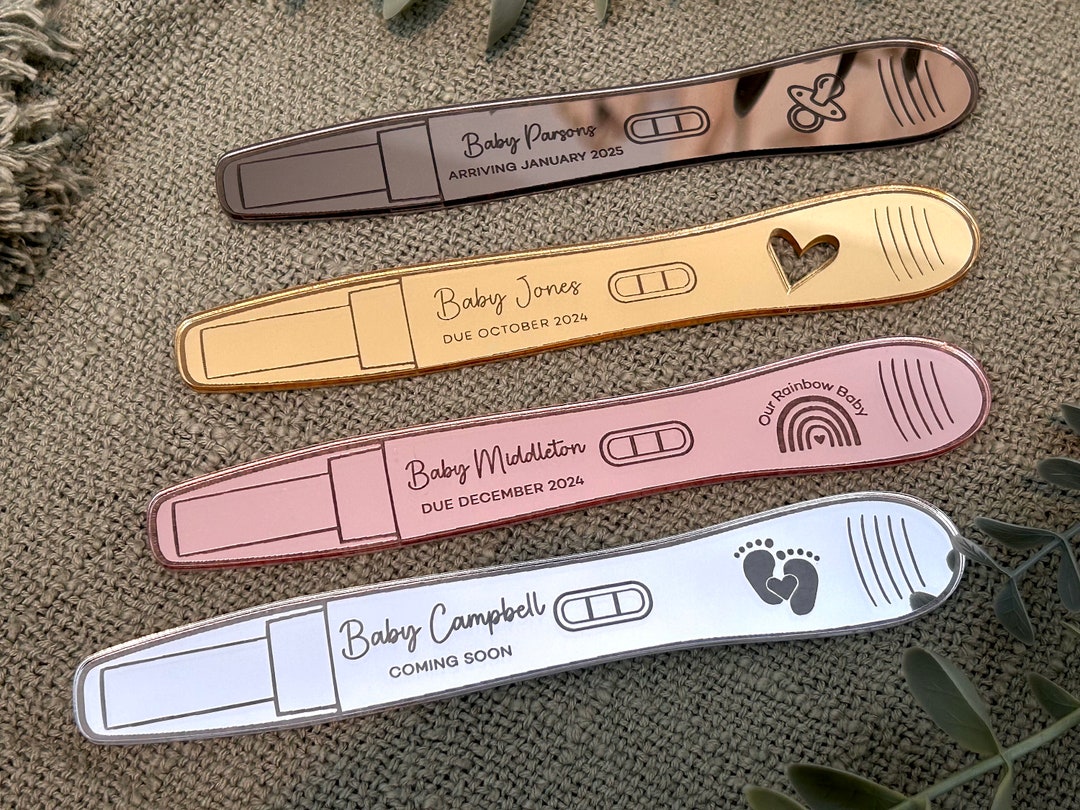 Personalised Mirror Acrylic Pregnancy Test Announcement: Photo Prop - Etsy