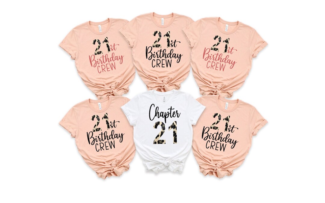 21th Birthday Shirt, 21th Birthday Crew Shirt for Woman, Leopard Print ...