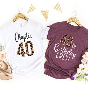 40th Birthday Shirt, 40th Birthday Crew Shirt for Woman, Leopard Print ...