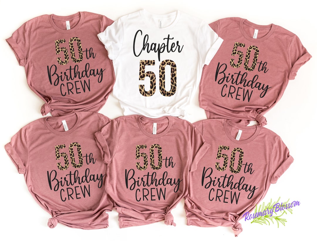 50th Birthday Shirt, 50th Birthday Crew Shirt for Woman, Leopard Print ...