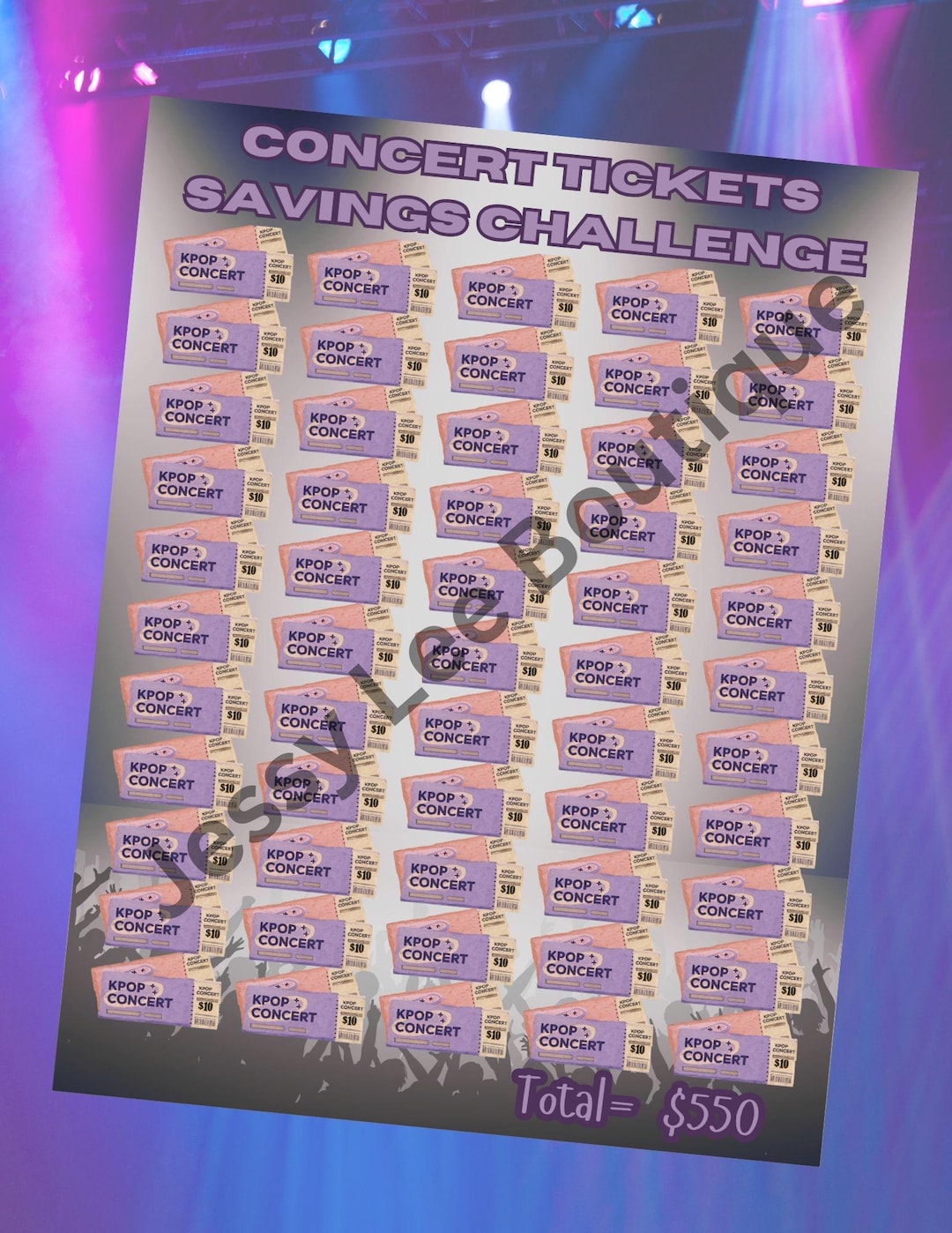K-pop Concert Tickets Savings Challenge - Etsy