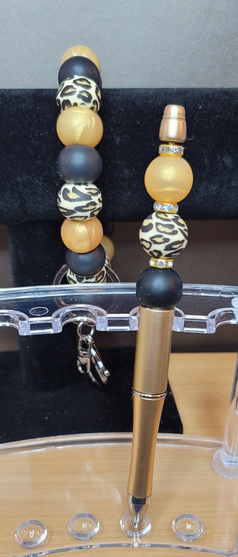 Beaded Wristlet Keychain and Pen Sets, Sunflower Beaded Keycahin and ...