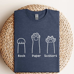 Rock Paper Scissors Cat Paws Shirt, Gift for Cat Lovers, Cute Cat Paws ...