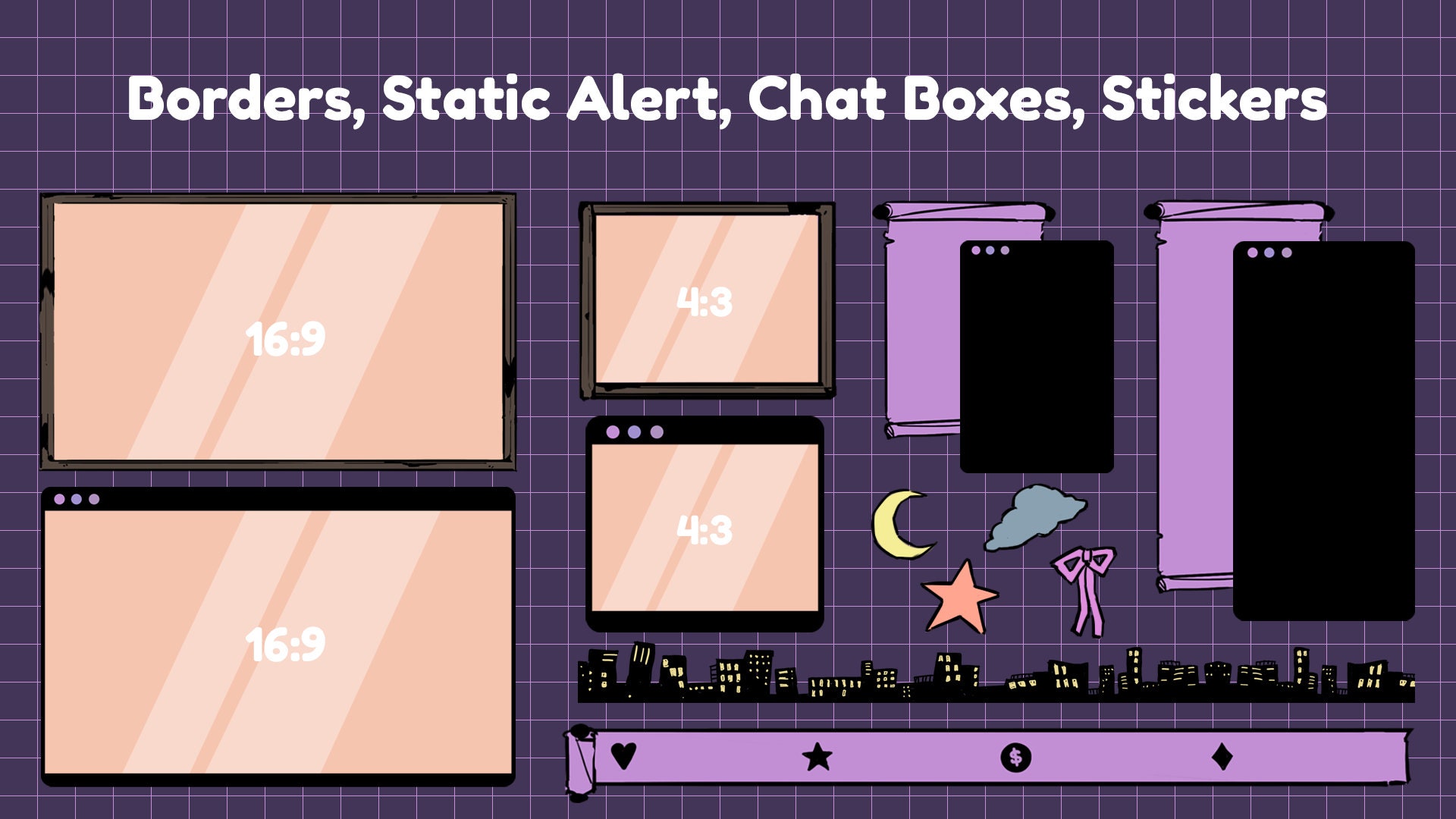 Cat Witch Animated Overlay Stream Packs OBS SLOBS Twitch - Etsy