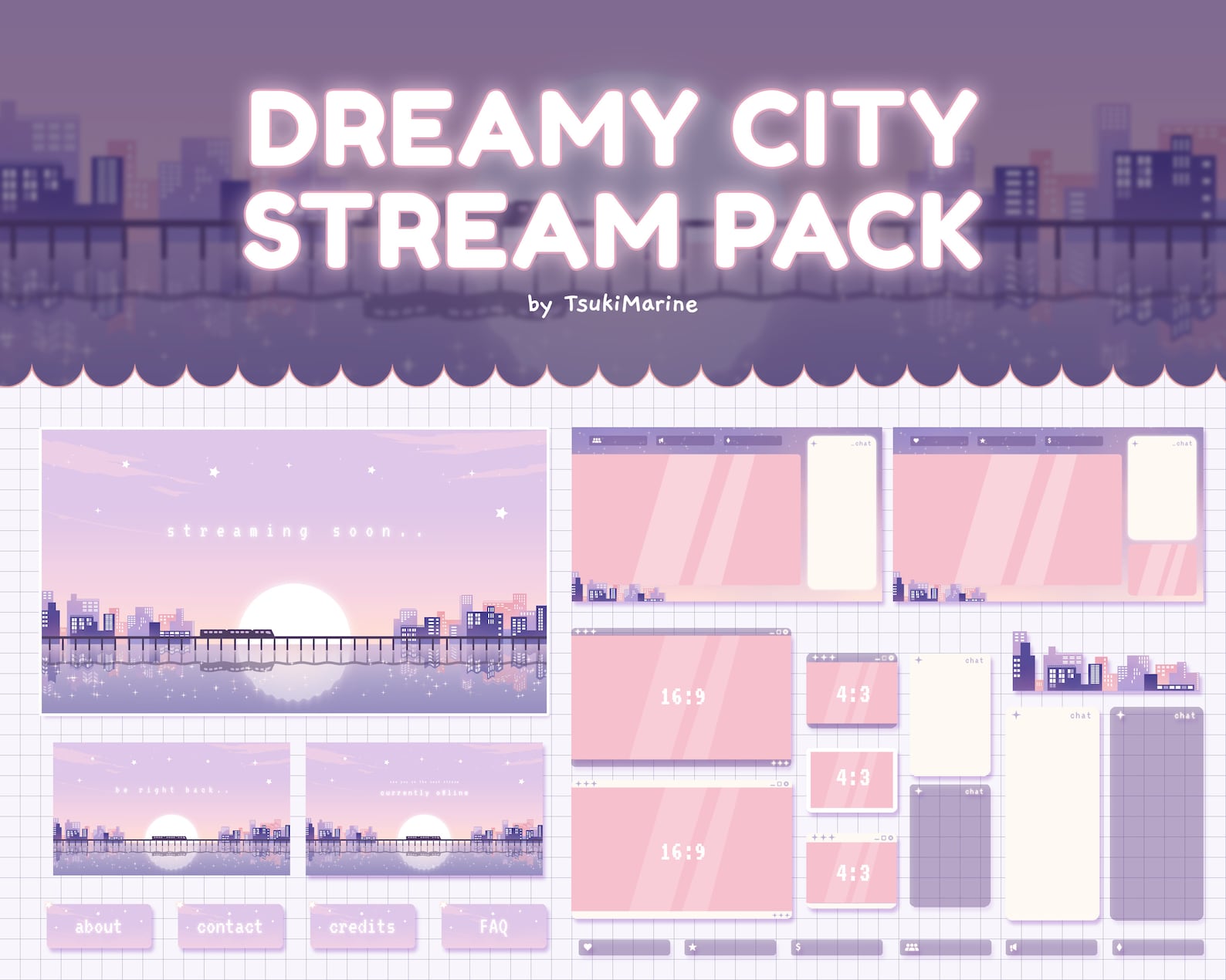 Dreamy City Animated Stream Pack OBS STREAMLABS VTUBER - Etsy
