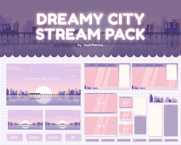 Sakura Twitch Stream Bundle Package Overlays, Panels, Vtuber, Layouts ...