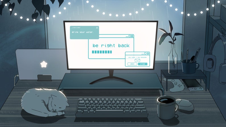 Rainy Room Streaming Scenes Starting BRB Ending Offline - Etsy