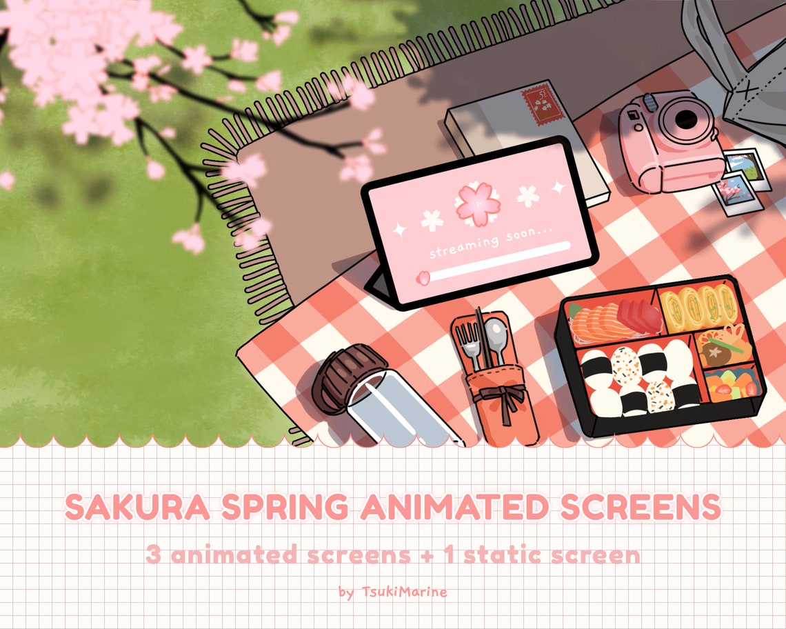 Sakura Spring Streaming Scenes Starting BRB Ending - Etsy