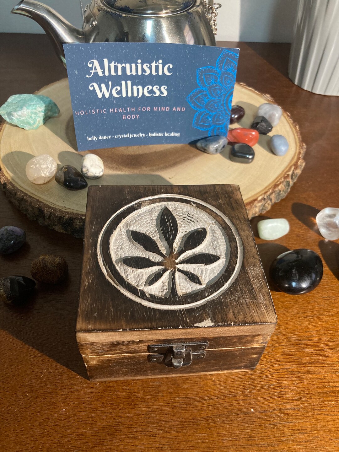 Hemp Leaf Smudge Wooden Crystal Box - Etsy