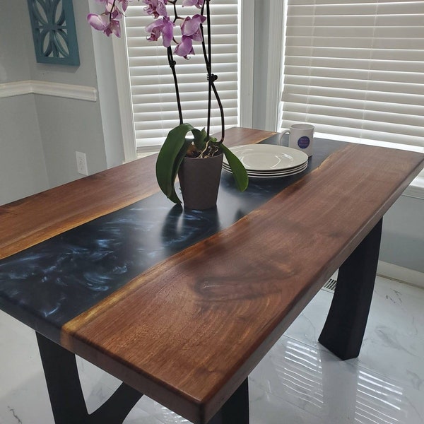 Epoxy Black River Table - Etsy