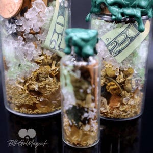 MONEY Spell Jar • Sealed W/ Full Moon Charged Pyrite Money Crystals for ...