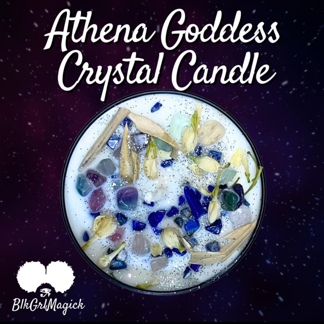 ATHENA Greek Goddess Crystal Candle Minerva Roman Candles War, Wisdom ...