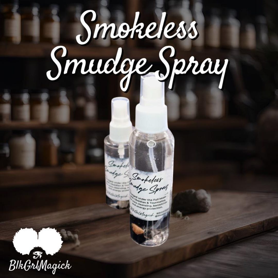 Obsidian SMOKELESS SMUDGE Spray • Palo Santo Scent Body Mist • Protection Crystal Room Spray for ...