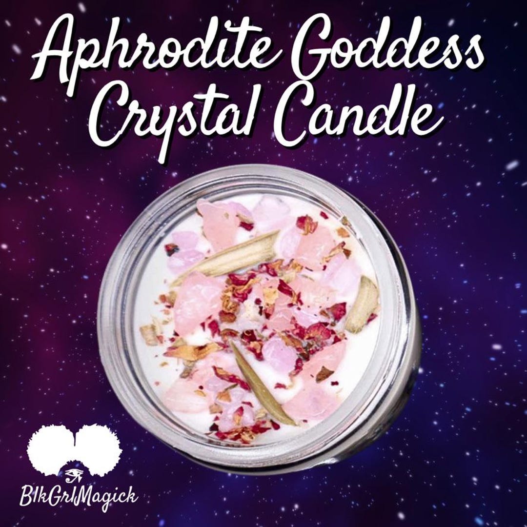 APHRODITE Greek Goddess Crystal Candle • Light Fruity Floral Fragrance ...