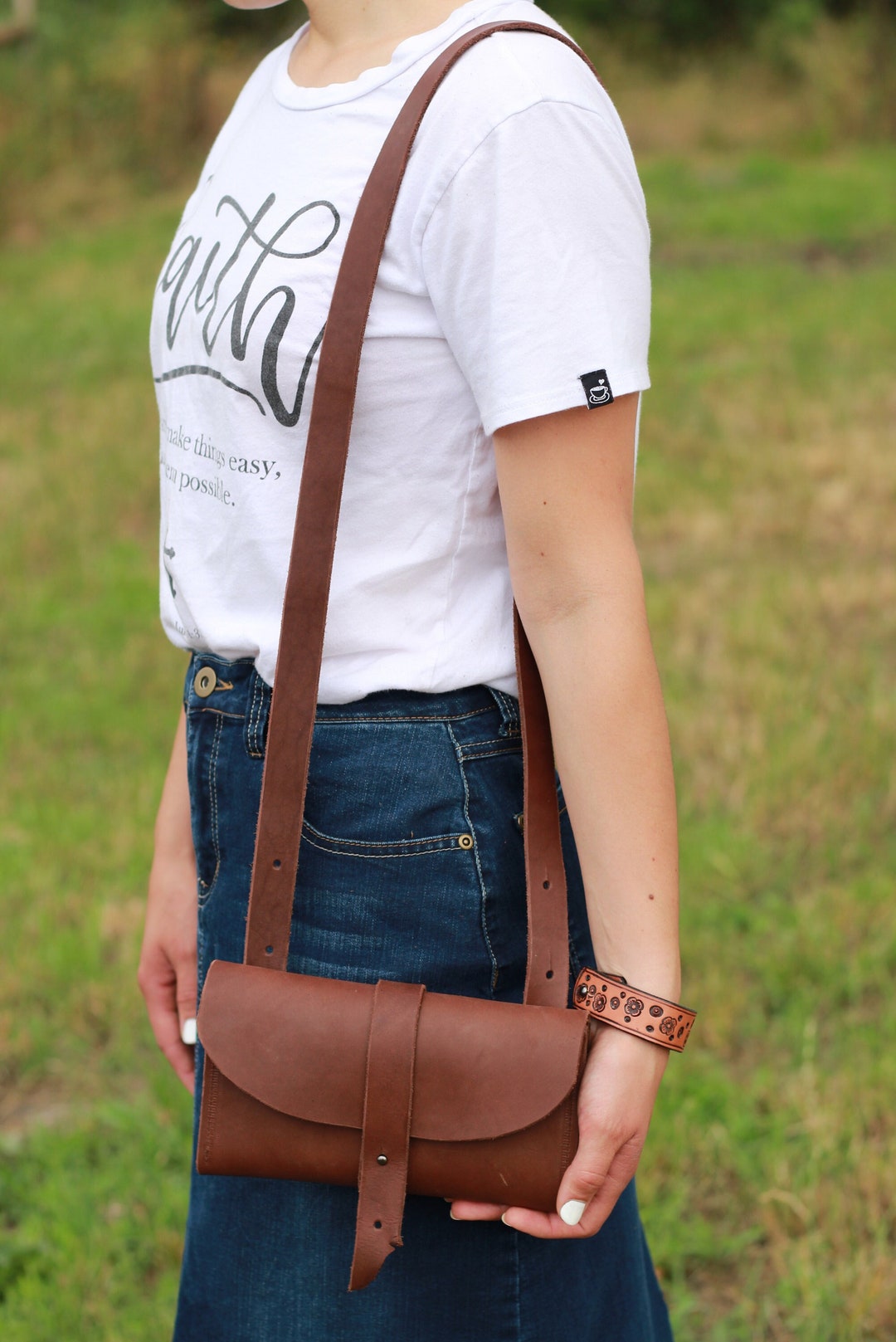 Handmade Leather Wallet, Cross Body Wallet With Phone Compartment ...